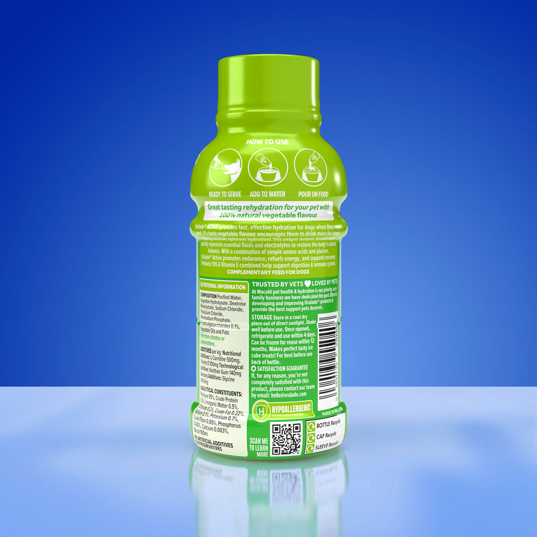 Oralade Active+ Vegetable | Fast Pet Hydration & Energy Drink | 250ml